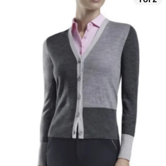 G/FORE | Sweaters | Gfore Womens Color Block Logo Cardigan Golf Sweater ...